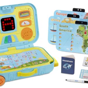 Little Tikes Learning Activity Suitcase Roll and Go Interactive LCD Screen w/Music Songs Sounds Travel Phrases, Learn Letters Numbers Shapes, Gift for Preschool Kids, Toys for Boys Girls Ages 3 4 5+