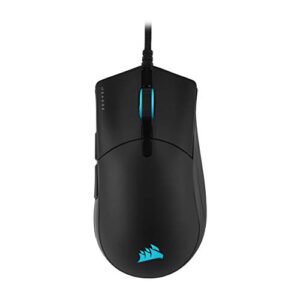 corsair sabre rgb pro champion series fps/moba gaming mouse - ergonomic shape for esports and competitive play - ultra-lightweight 74g - flexible paracord cable,black