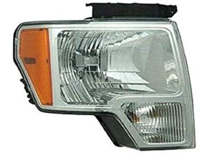 marketplace auto parts right passenger side headlight assembly - with chrome trim - compatible with 2009-2014 ford f-150 (except hrly-dvsn and svt models)