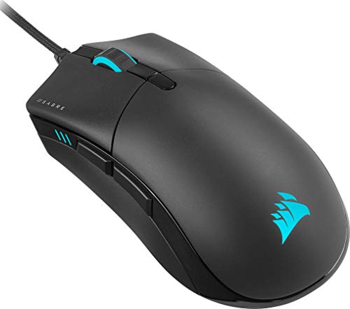 CORSAIR SABRE RGB PRO CHAMPION SERIES FPS/MOBA Gaming Mouse - Ergonomic Shape for Esports and Competitive Play - Ultra-Lightweight 74g - Flexible Paracord Cable,Black