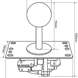 SANWA JLF-TP-8YT Arcade Joystick (Black Ball Top) - Premium, High Precision, Responsive Controls, Multi-Platform Compatible - Ideal for Gaming Enthusiasts, for Arcade Jamma Game 4 & 8 Way Adjustable