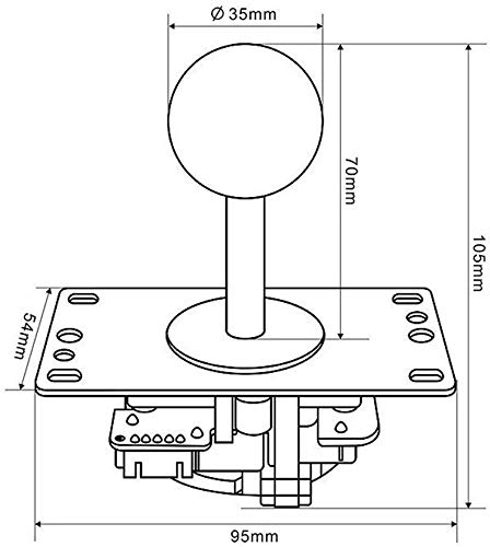 SANWA JLF-TP-8YT Arcade Joystick (Black Ball Top) - Premium, High Precision, Responsive Controls, Multi-Platform Compatible - Ideal for Gaming Enthusiasts, for Arcade Jamma Game 4 & 8 Way Adjustable