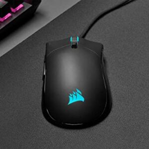 CORSAIR SABRE RGB PRO CHAMPION SERIES FPS/MOBA Gaming Mouse - Ergonomic Shape for Esports and Competitive Play - Ultra-Lightweight 74g - Flexible Paracord Cable,Black