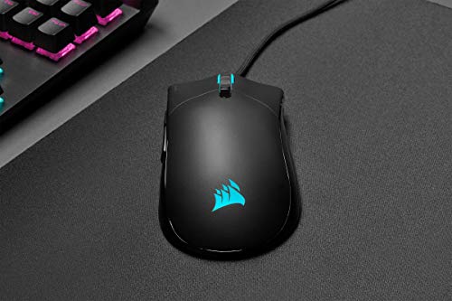 CORSAIR SABRE RGB PRO CHAMPION SERIES FPS/MOBA Gaming Mouse - Ergonomic Shape for Esports and Competitive Play - Ultra-Lightweight 74g - Flexible Paracord Cable,Black