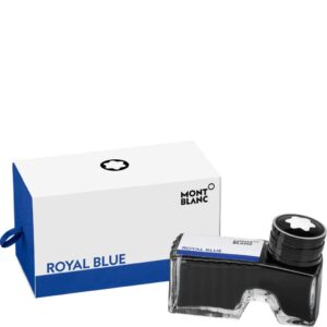 montblanc ink bottle royal blue 105192 – premium-quality refill ink in deep blue for fountain pens, quills, and calligraphy pens – 60ml inkwell