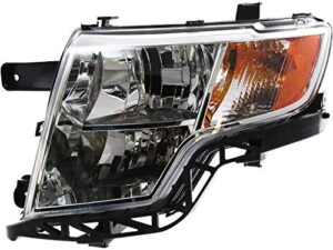 left driver side headlight assembly - compatible with 2007-2010 ford edge (with bright bezel without logo) excludes sport