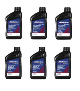 acdelco 109243 dexron-vi full synthetic automatic transmission fluid 1 quart (6 pack)