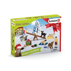 schleich farm world, 24-piece playset, animal toys for girls and boys 5-12 years old, advent calendar 2021