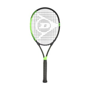 dunlop sports elite 270 pre-strung tennis racket, 1/4 grip, black/green