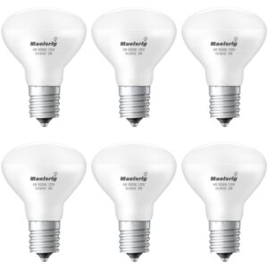 maelsrlg e17 r14 led bulb, 4w (40w equivalent) mini reflector floodlight light bulb, e17 intermediate base, daylight white 5000k, 400 lumens, dimmable, pack of 6