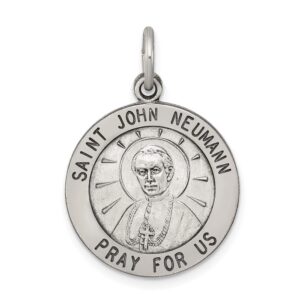 sterling silver antiqued saint john neumann medal 25mm 20mm style qc5745