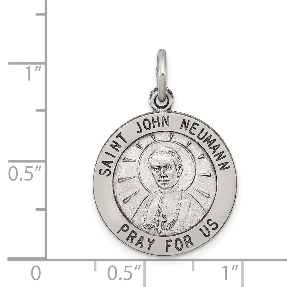 Sterling Silver Antiqued Saint John Neumann Medal 25mm 20mm style QC5745