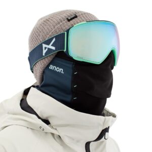 anon men's m4 toric goggles with spare lens and mfi mask, navy / perceive variable blue