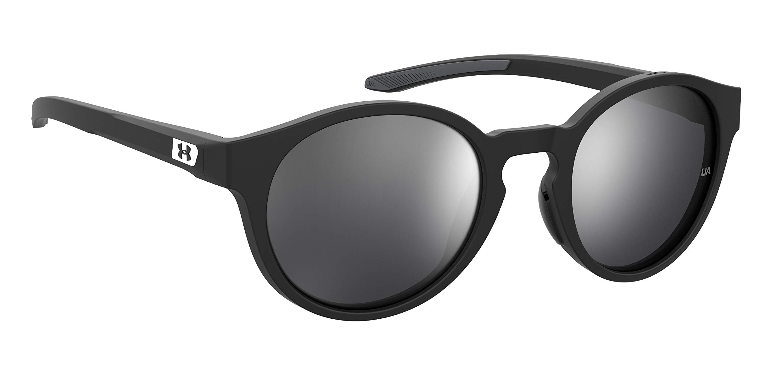 Under Armour Men's Male Sunglass Style UA 0006/S Round, Matte Black Silver/Silver Mirrored, 52mm, 22mm