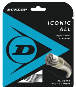 dunlop sports iconic all tennis string, 16g, natural, 40' set