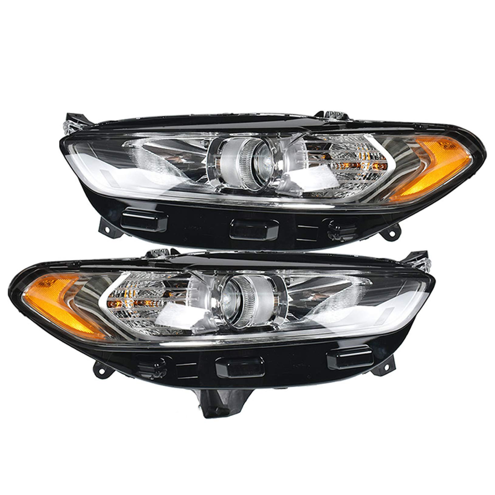 LABLT Headlight Assemblies Replacement for 2013 2014 2015 2016 Fusion 4Door Sedan Halogen Models Projector Chrome Headlight Pair Set Left+Right