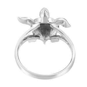 AeraVida Ocean Love Sea Turtle with Heart Shaped Shell & Abalone Seashell Inlays in Sterling Silver Ring Sizes 7-9 for Beach Inspired Style with Tendy Surfer Vibes