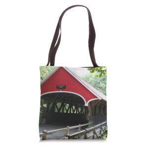 classic new hampshire covered bridge nh tote bag