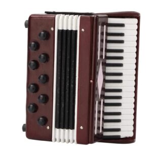 6cm mini accordion model, miniature wooden accordion model music instrumental model with delicate box for home decor music