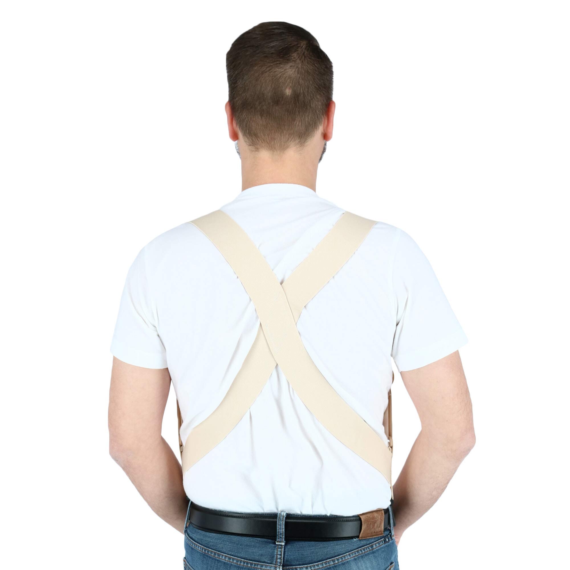 Perry Suspenders Men's Ultra Soft Undergarment Trucker Suspenders,Regular,Beige,Ps-ug200reg-bge-reg