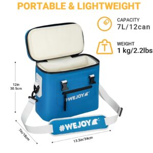 #WEJOY Insulated Camping Cooler Bag,12 Can,2 Days Ice Life, Portable Waterproof Camp Coolers Lunch Bag with Leakproof Zipper for Outdoor Beach, Picnic, Hiking, Fishing, Traveling,BBQ