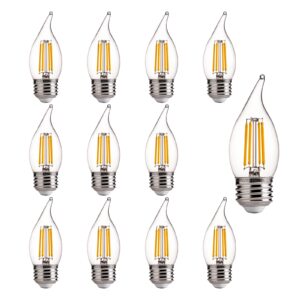 alampever e26 led bulb 60w,chandelier light bulbs 2700k soft white,ca11 candelabra led bulbs,450lm (12)