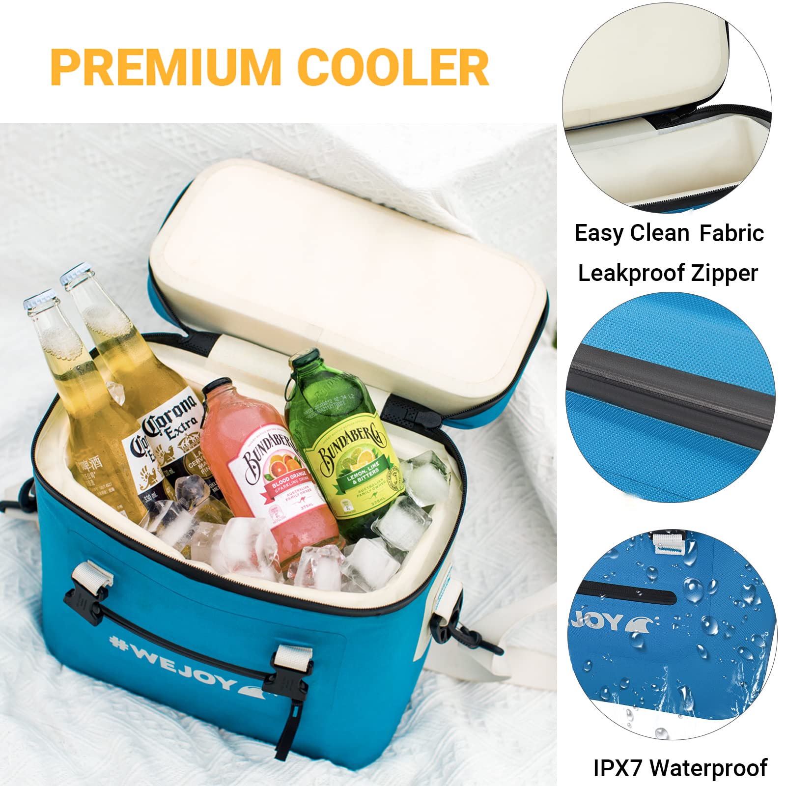 #WEJOY Insulated Camping Cooler Bag,12 Can,2 Days Ice Life, Portable Waterproof Camp Coolers Lunch Bag with Leakproof Zipper for Outdoor Beach, Picnic, Hiking, Fishing, Traveling,BBQ