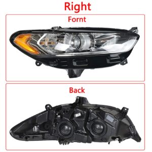 LABLT Headlight Assemblies Replacement for 2013 2014 2015 2016 Fusion 4Door Sedan Halogen Models Projector Chrome Headlight Pair Set Left+Right