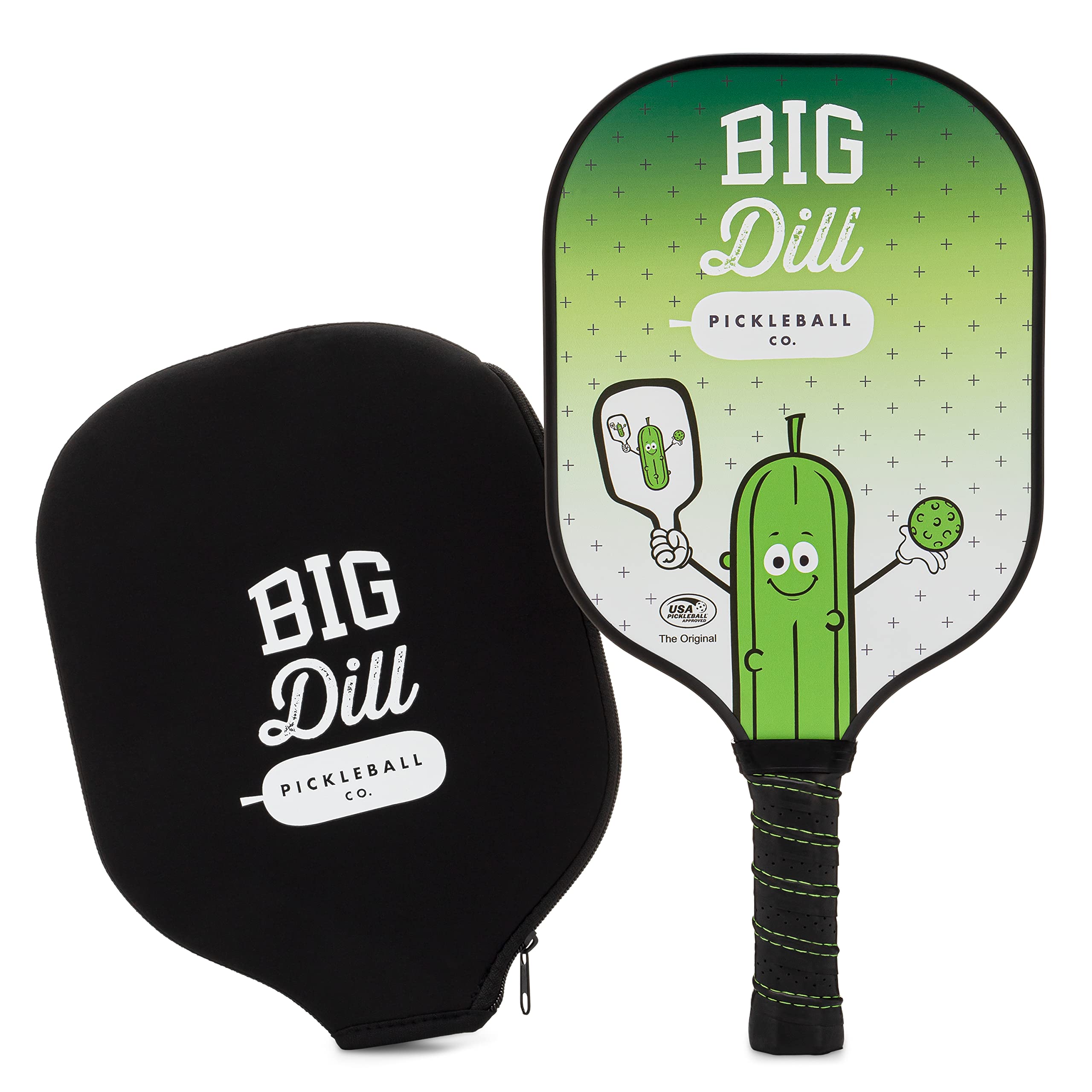 Big Dill Pickleball Original Carbon Fiber Pickleball Paddle | USA Pickleball Approved Paddles | Premium Graphite Pickleball Racket for Beginners to Pro Single Pickle Ball Paddle with Cover …