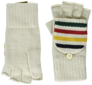 pendleton convertible fingerless mittens, glacier stripe, l/xl