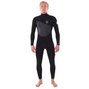 rip curl flashbomb 4/3 gb steamer chest-zip wetsuit - men's black, l