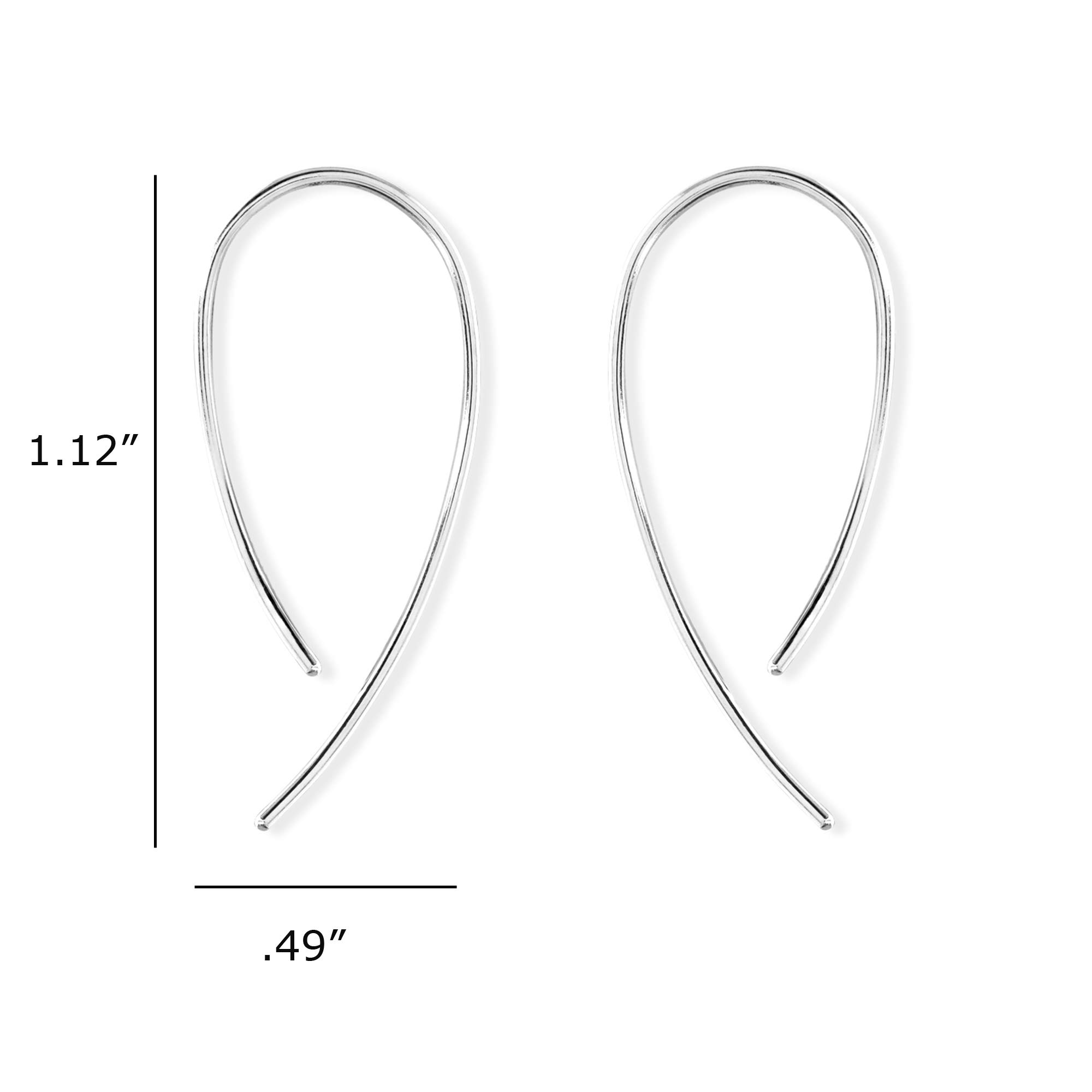 Boma Jewelry Sterling Silver Wire Loop Pull Through Threader Hoop Earrings