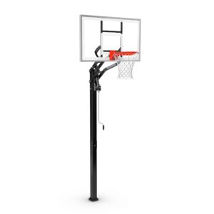 spalding 54" tempered glass u-turn in-ground basketball hoop