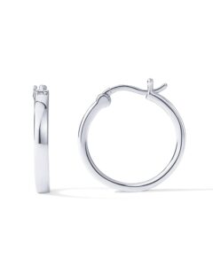 pavoi 18k gold plated 925 sterling silver post lightweight hoops | 20mm | gold hoop earrings for women (20.00, white gold - vermeil)