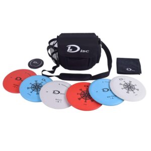 Disc Golf Starter Set-2 PCS Putter, 2 PCS Mid-Range, 2 PCS Driver, 1 Mini disc，1 Towel with Bag