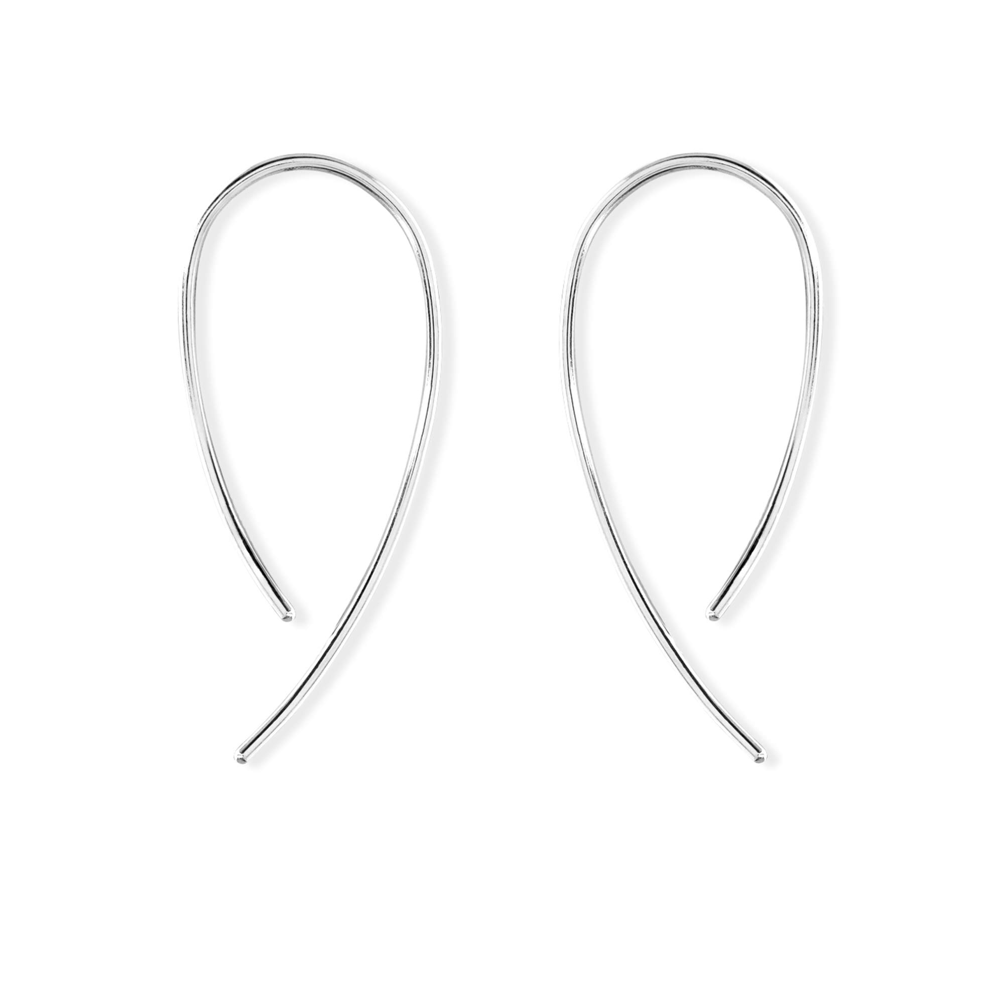 Boma Jewelry Sterling Silver Wire Loop Pull Through Threader Hoop Earrings