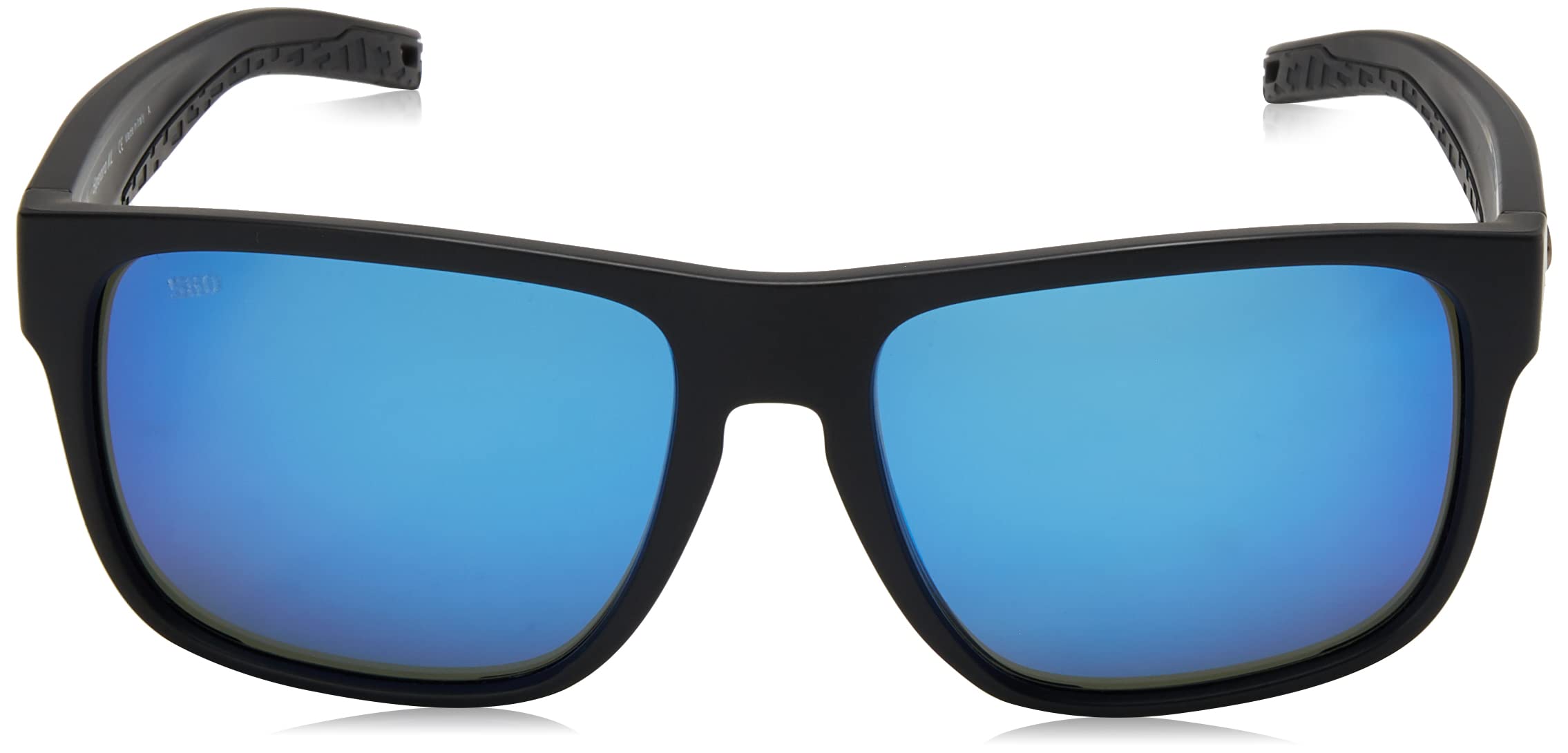 Costa Del Mar Mens Spearo XL Fishing and Watersports Square Sunglasses, Matte Black/Blue Mirrored Polarized-580G, 59 mm