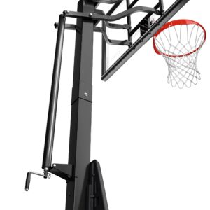 The Ultimate Hybrid, 54" Glass, Alum Trim, 3 Piece 4" Pole, Screw Jack Lift, Arena Slam Rim, Board Pad- Hybrid