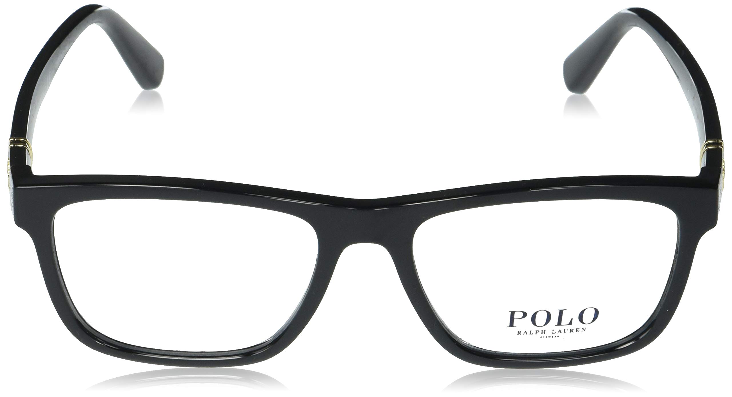 Polo Ralph Lauren Men's PH2230 Semi-Circular Prescription Eyewear Frames, Shiny Black/Demo Lens, 56 mm