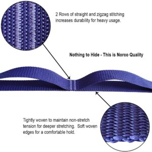 Stretch Strap with Loops for Physical Therapy, Flexibility, Range of Motion and Workouts with Exercise Book. Non-Elastic Band for Yoga, Pilates. Stretch Out Hamstring, Knee, calf, Back, Shoulder