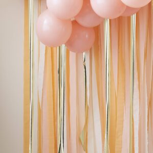 ginger ray gold foil and peach paper streamer party backdrop decoration 110m pack