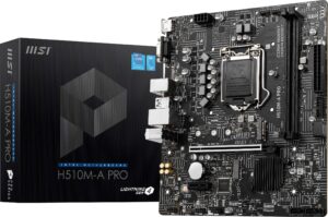 msi h510m-a pro proseries motherboard (matx, 11th/10th gen intel core, lga 1200 socket, ddr4, pcie 4, m.2 slot, usb 3.2 gen 1, 2.5g lan, d-sub/hdmi)