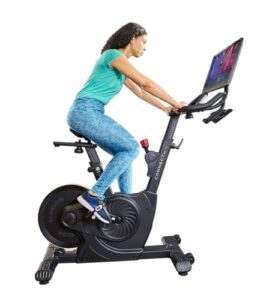 echelon smart connect fitness bike, 30-day free echelon membership, easy storage, small spaces, cushioned seat, solid design, hiit, top instructors, 32 resistance levels, bluetooth, ex-7s