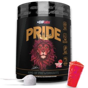 ehp labs pride pre workout powder energy supplement - sugar free preworkout for men & women, energy powder boost drink with bcaa - 280mg of caffeine - strawberry snowcone (40 servings)