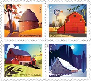 barn postcard forever postage stamps us postal american history, wedding, celebration, anniversary (roll of 100 stamps)