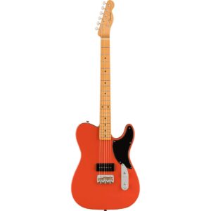 fender noventa telecaster electric guitar, with 2-year warranty, fiesta red, maple fingerboard