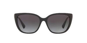 ralph by ralph lauren women's ra5274 butterfly sunglasses, shiny black/grey gradient, 56 mm