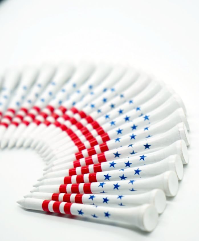 USA Golf Tees - American Pride Design, Flag and Patriotic (2 and 3/4 inches, 50)