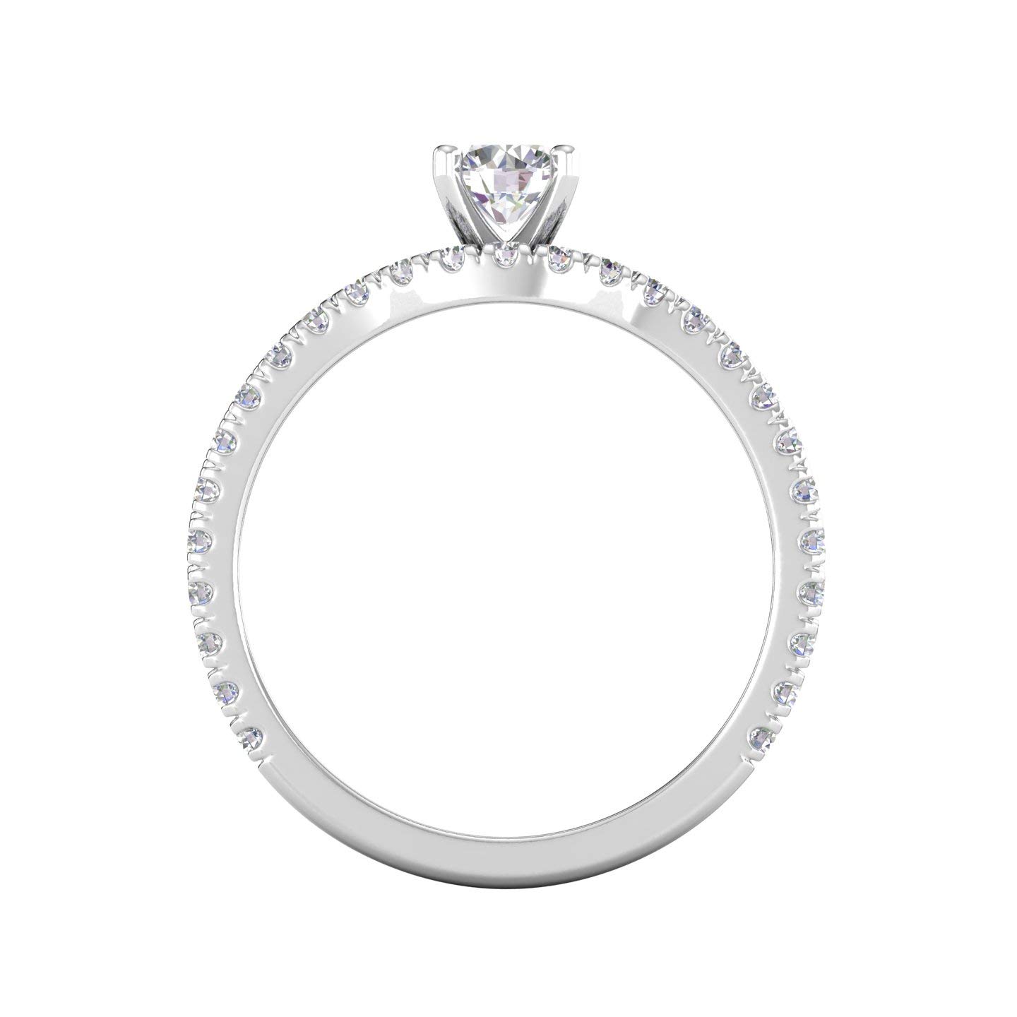 1.00 Carat TW Diamond Solitaire Bridal Set Engagement Rings in 10k White Gold (H-I, I2)