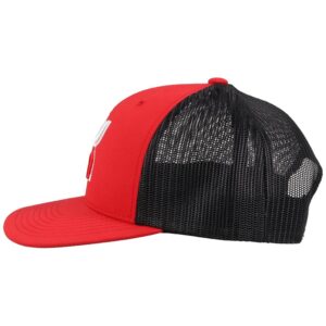 HOOEY Boquillas Adjustable Snapback Mesh Back Trucker Hat (Red/Black)